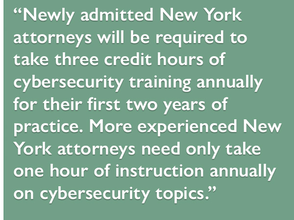 New York Mandates Cybersecurity Training for Lawyers